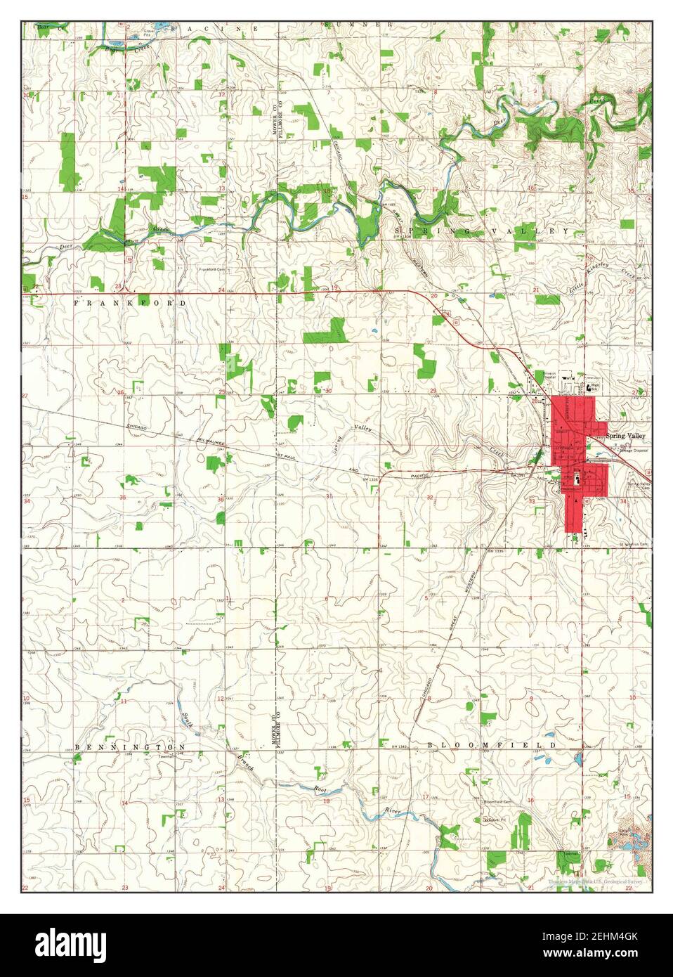 Spring Valley, Minnesota, map 1965, 1:24000, United States of America ...