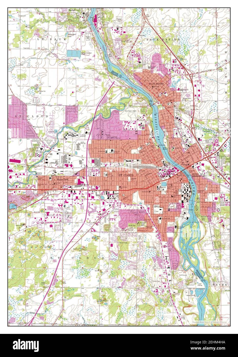 St Cloud, Minnesota, map 1974, 1:24000, United States of America by ...