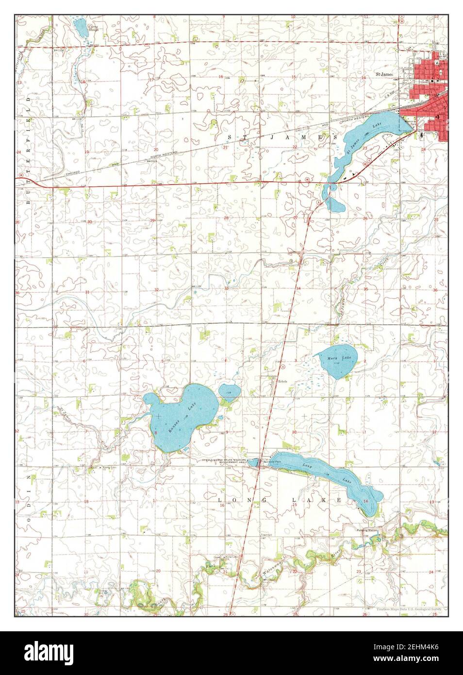 Map of st james minnesota hi-res stock photography and images - Alamy