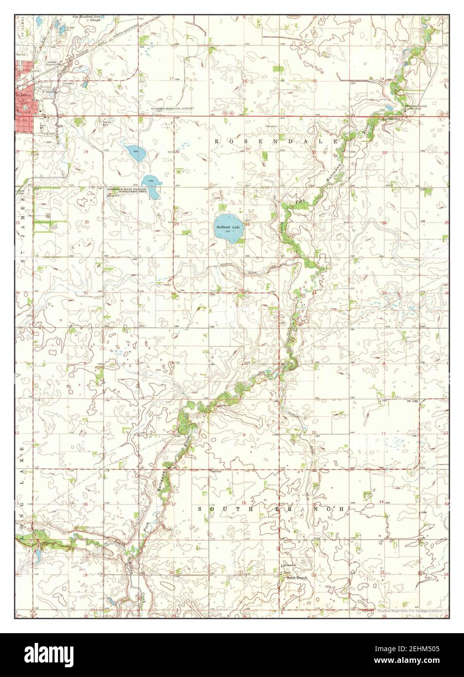 Map of st james minnesota hi-res stock photography and images - Alamy