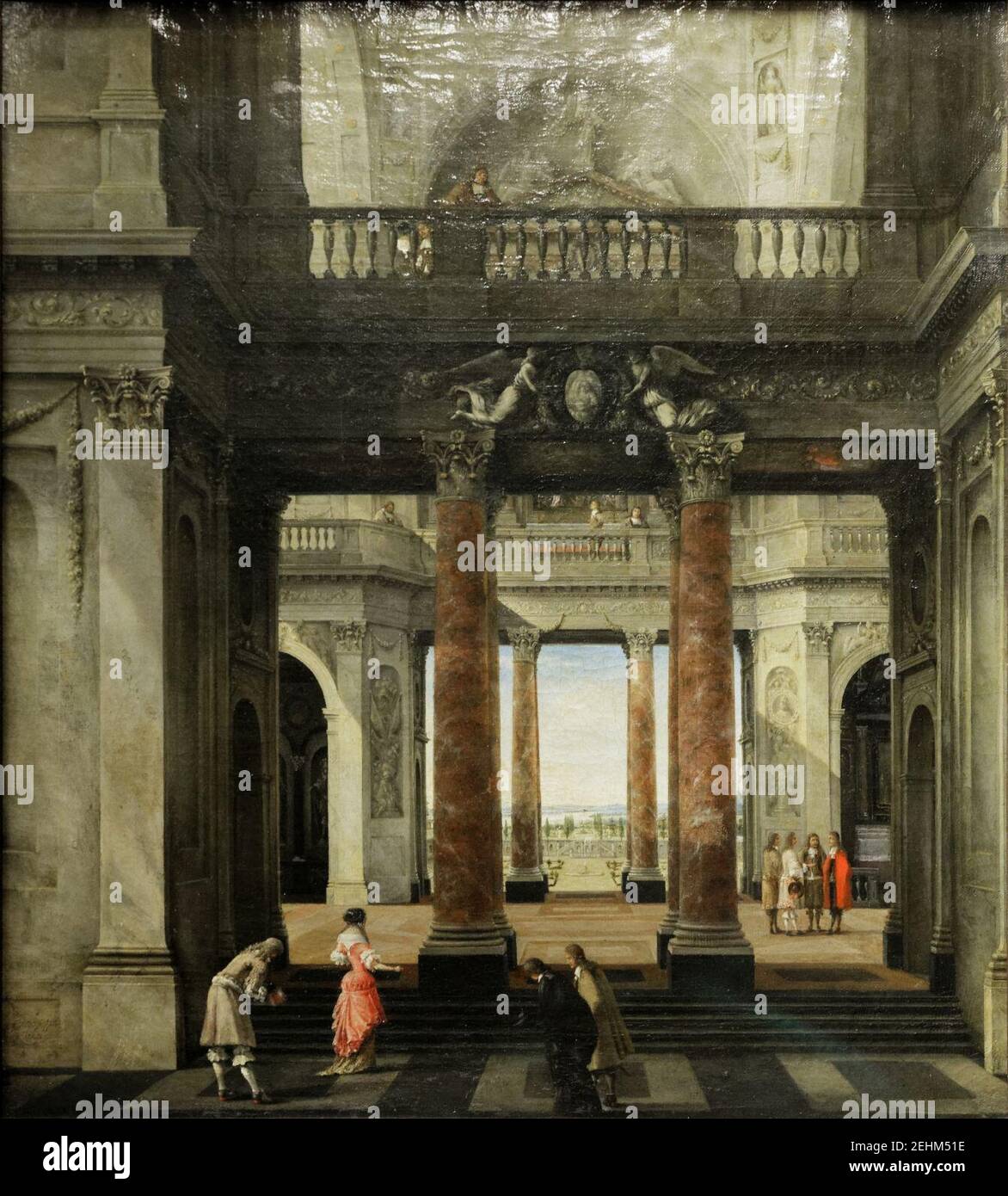 Isaack van Nickele - Vestibule d'un palais - INV 1668 - 001 Stock Photo ...