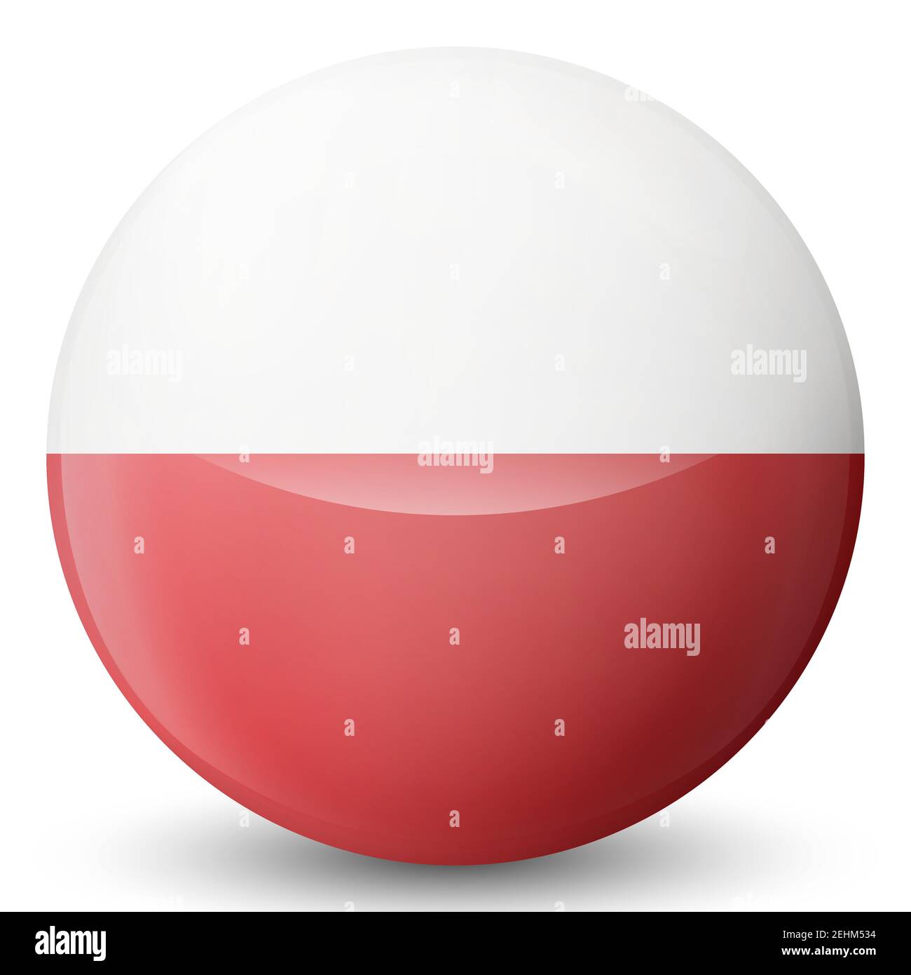 Glass light ball with flag of Poland. Round sphere, template icon ...