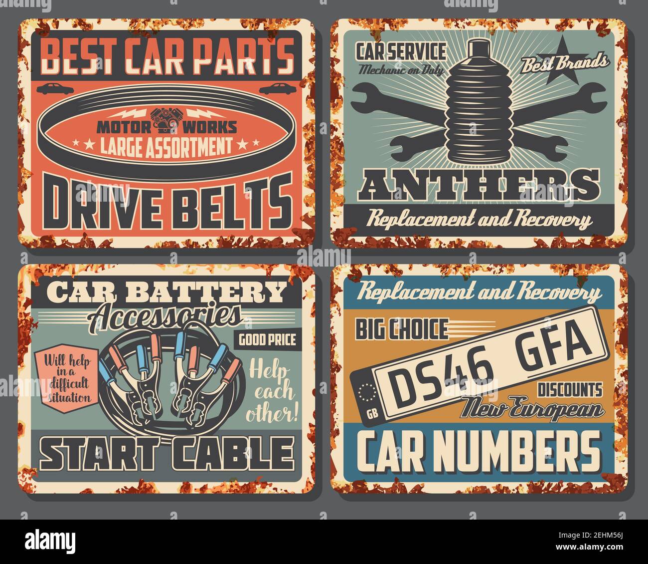 Old engine parts Stock Vector Images - Alamy