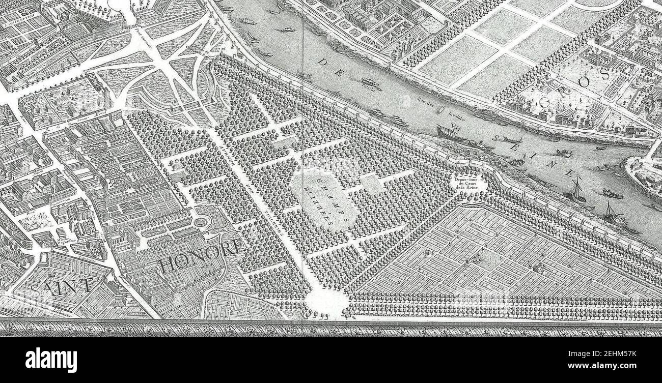Paris - Plan de Turgot Champs Elysées Stock Photo - Alamy