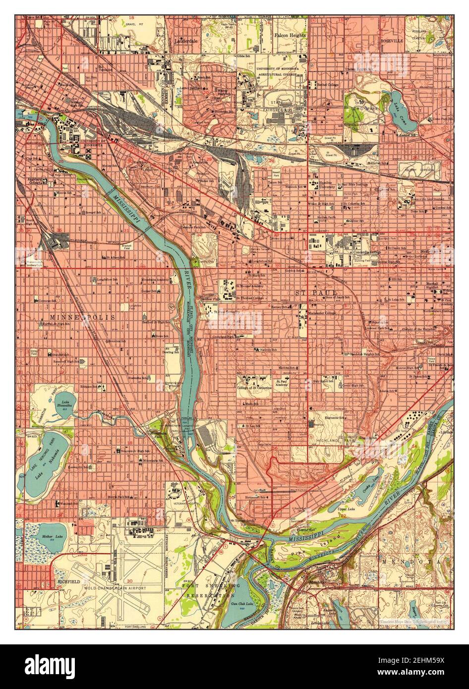 St Paul West, Minnesota, map 1951, 1:24000, United States of America by ...
