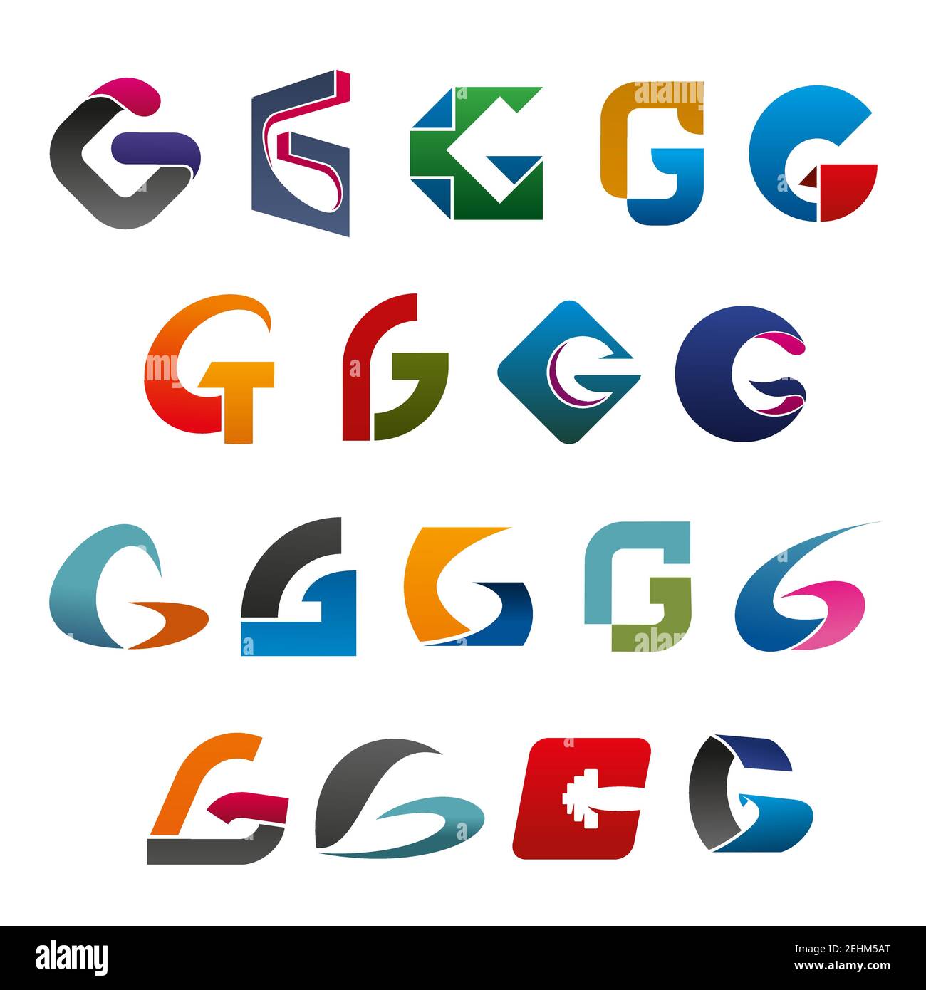Letter G icons and symbols for business, emblems on g letter in ...