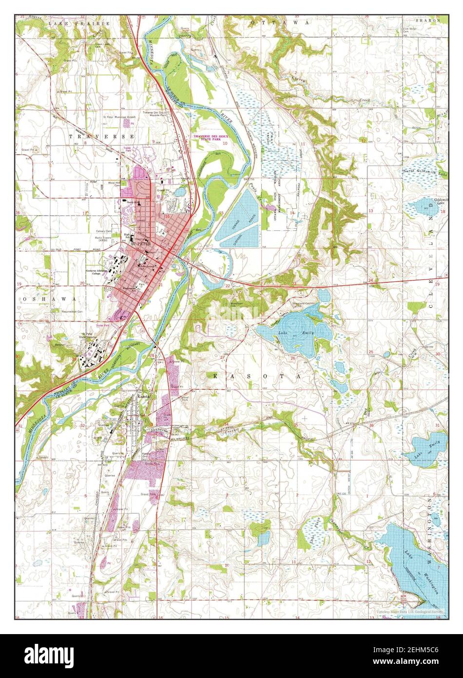 St peter minnesota map hi-res stock photography and images - Alamy