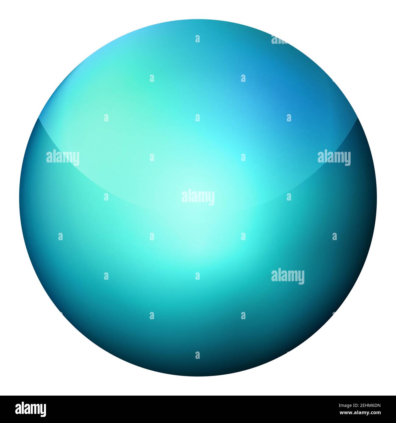 Glass blue ball or precious pearl. Glossy realistic ball, 3D abstract ...