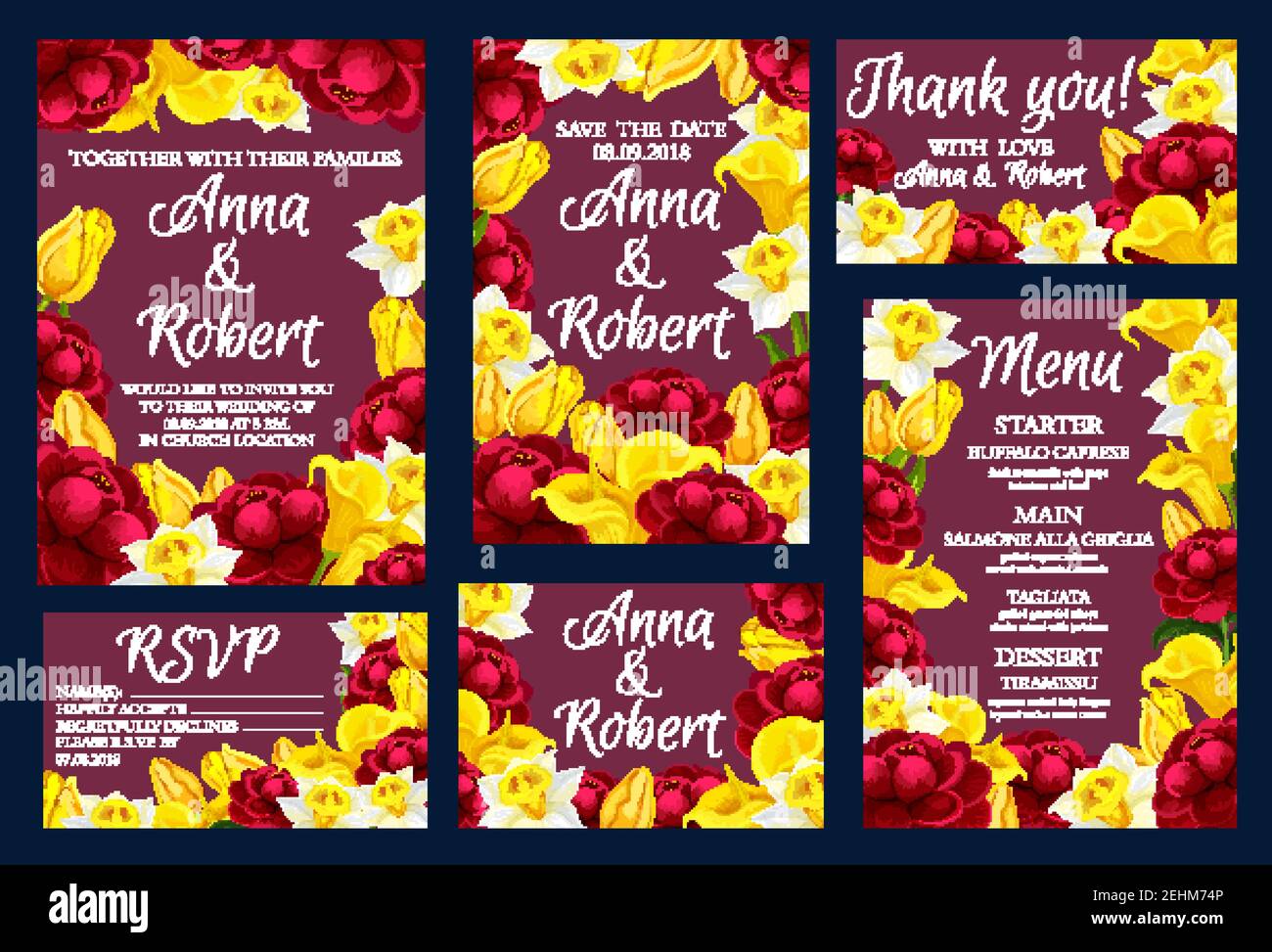 Yellow red peony botanical Stock Vector Images - Alamy