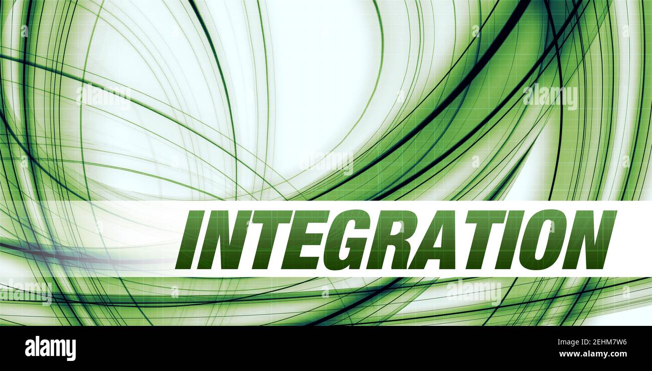 Integration Concept on Green Abstract Background Stock Photo - Alamy