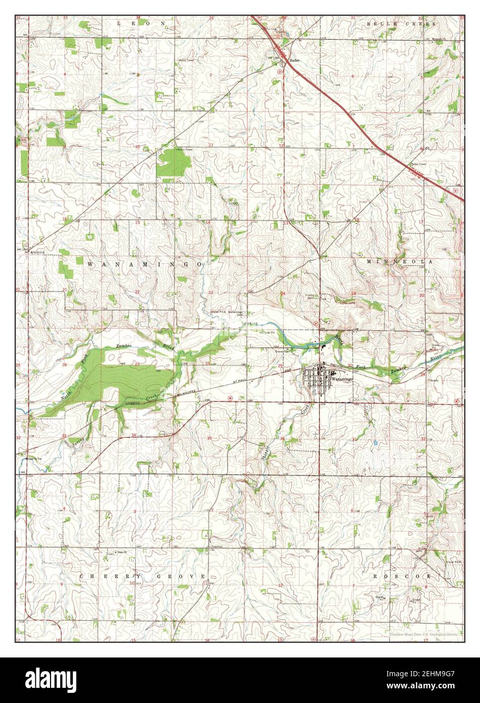 Wanamingo, Minnesota, map 1968, 1:24000, United States of America by ...