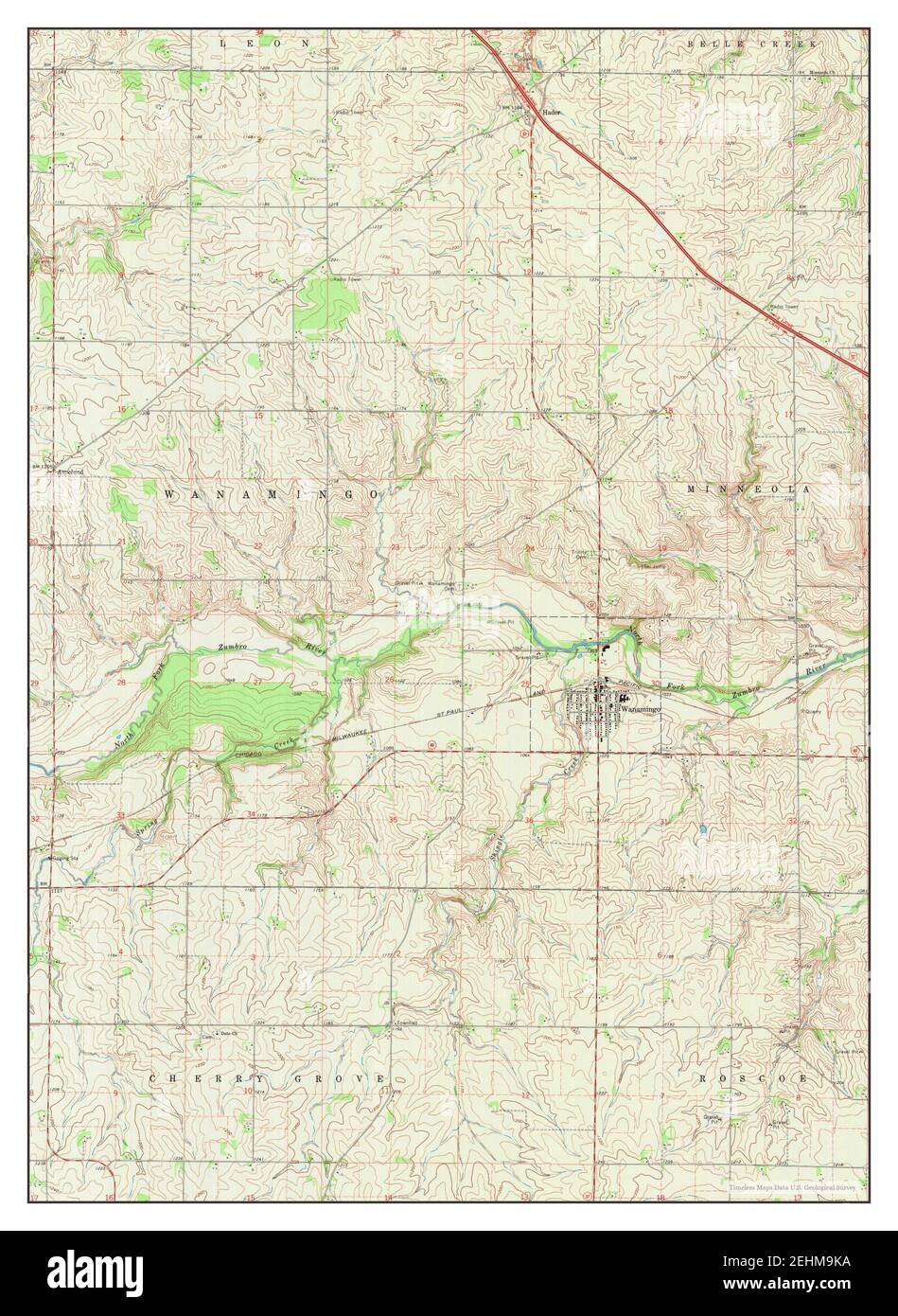 Wanamingo, Minnesota, map 1968, 1:24000, United States of America by ...