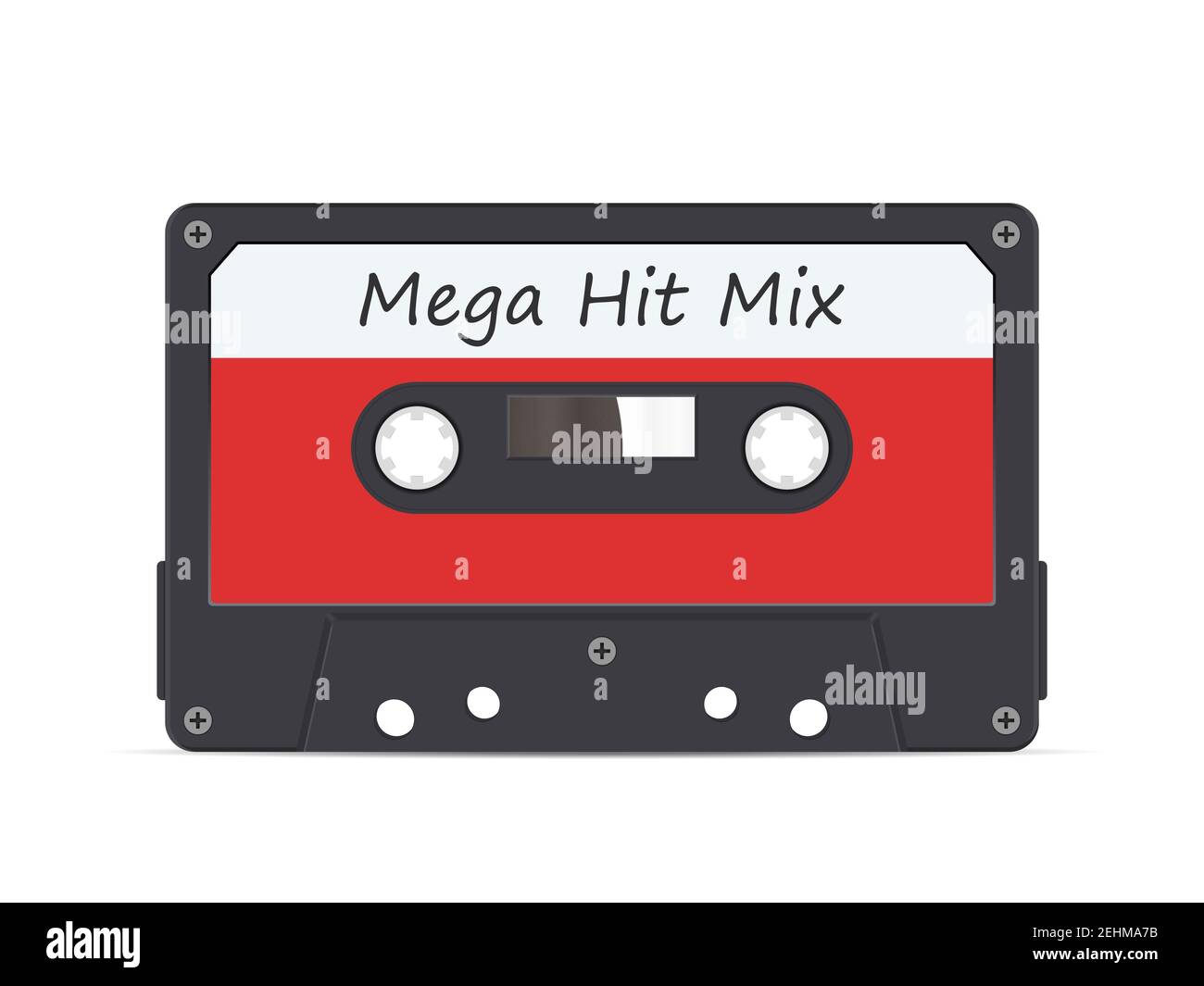 Cassette tape mega hit mix on a white background. Vector illustration ...