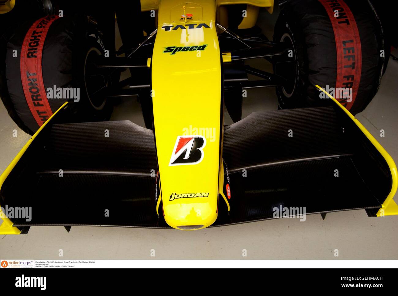 The nose cone of the jordan formula one car hi-res stock photography ...