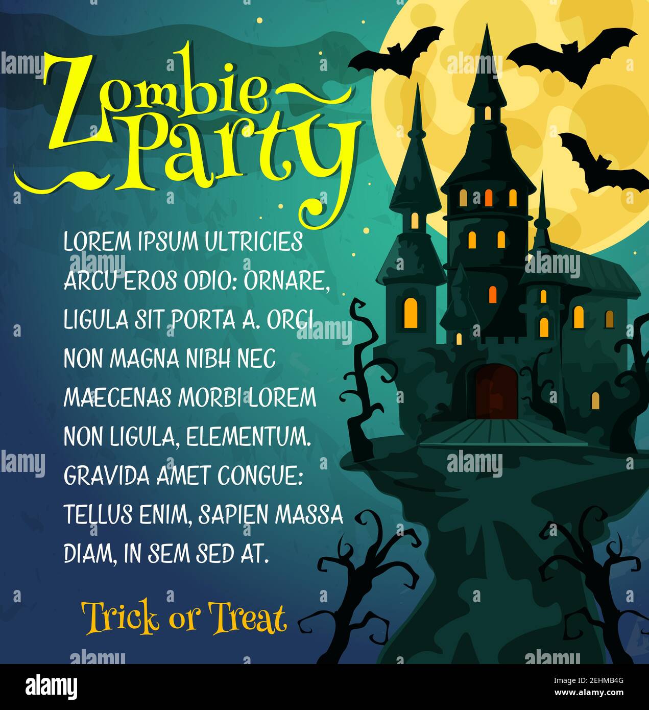 Halloween ghost house poster for horror night party invitation template ...