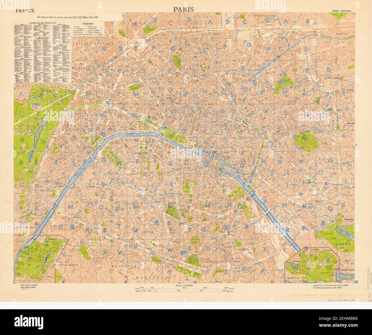 Paris by Geographical Section, General Staff, War Office, 1944 ...