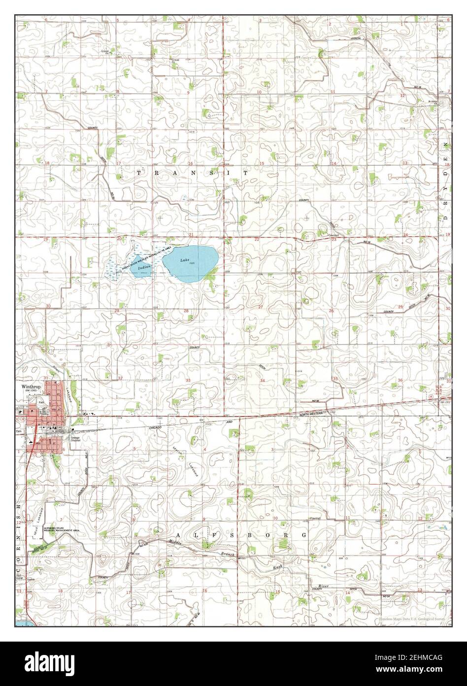 Map of winthrop minnesota Cut Out Stock Images & Pictures - Alamy