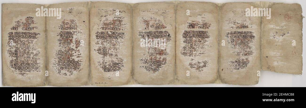 Paris Codex, pages 6-12 Stock Photo - Alamy