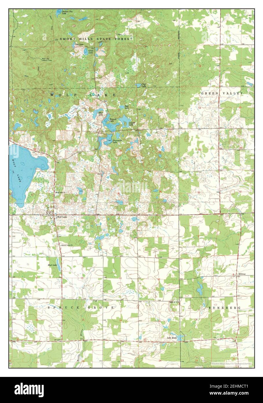 Wolf Lake, Minnesota, map 1969, 1:24000, United States of America by ...