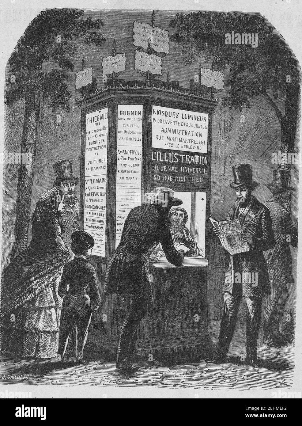 Paris industriel Guide illustré - Paris 1858 - Kiosque lumineux Stock ...
