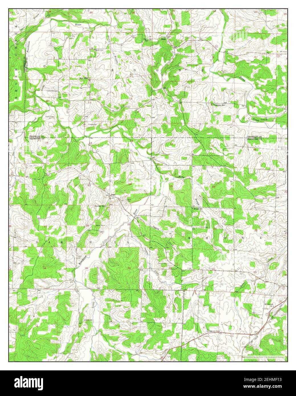 Argo, Missouri, map 1948, 1:24000, United States of America by Timeless ...