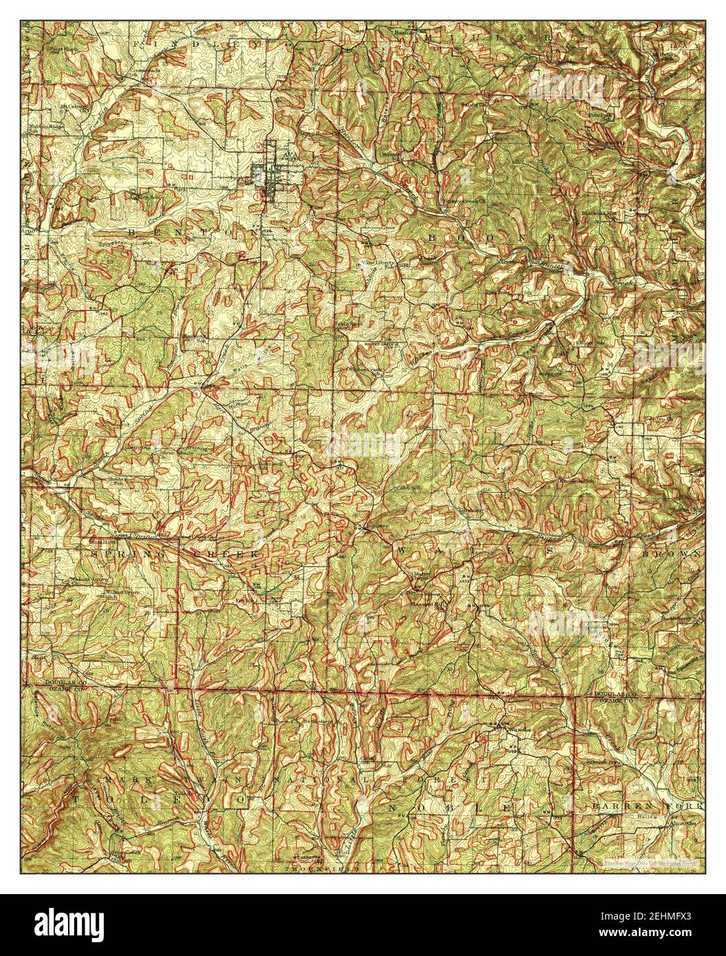 Ava, Missouri, map 1945, 1:62500, United States of America by Timeless ...