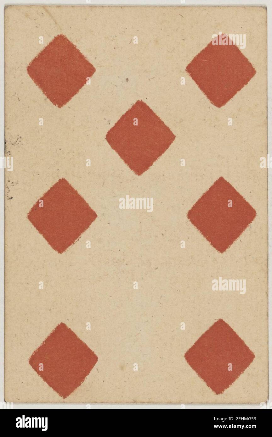 Paris Portrait card deck - 1740-1751 - 7 of Diamonds Stock Photo - Alamy