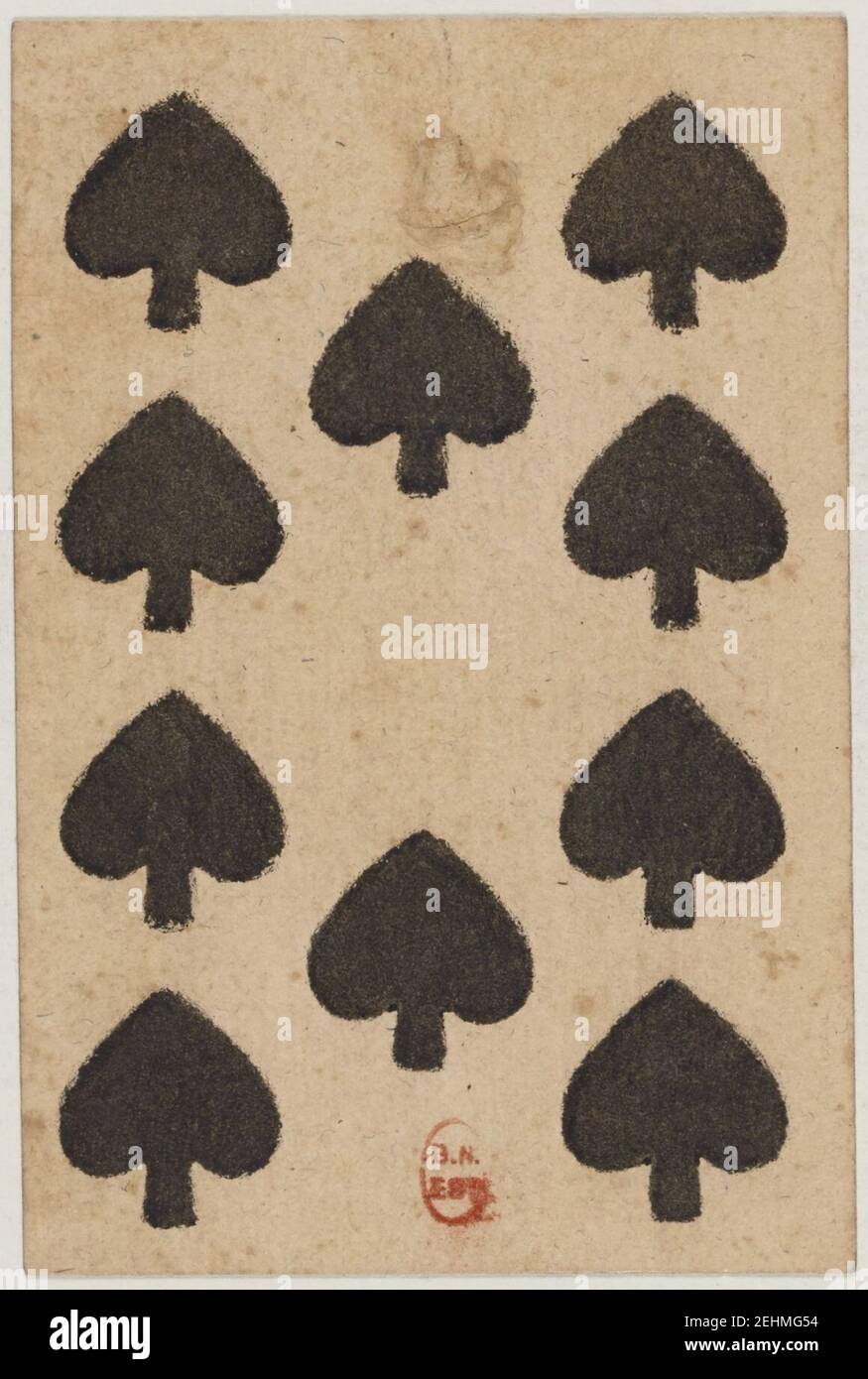 Paris Portrait card deck - 1740-1751 - 10 of Spades Stock Photo - Alamy