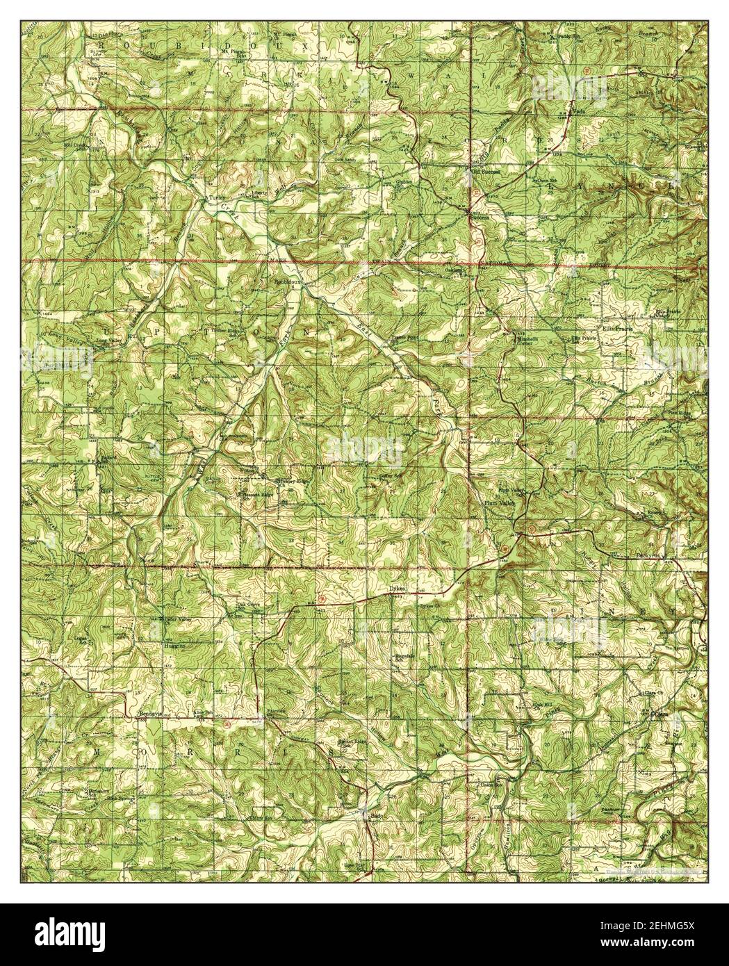 Bado, Missouri, map 1943, 1:62500, United States of America by Timeless ...