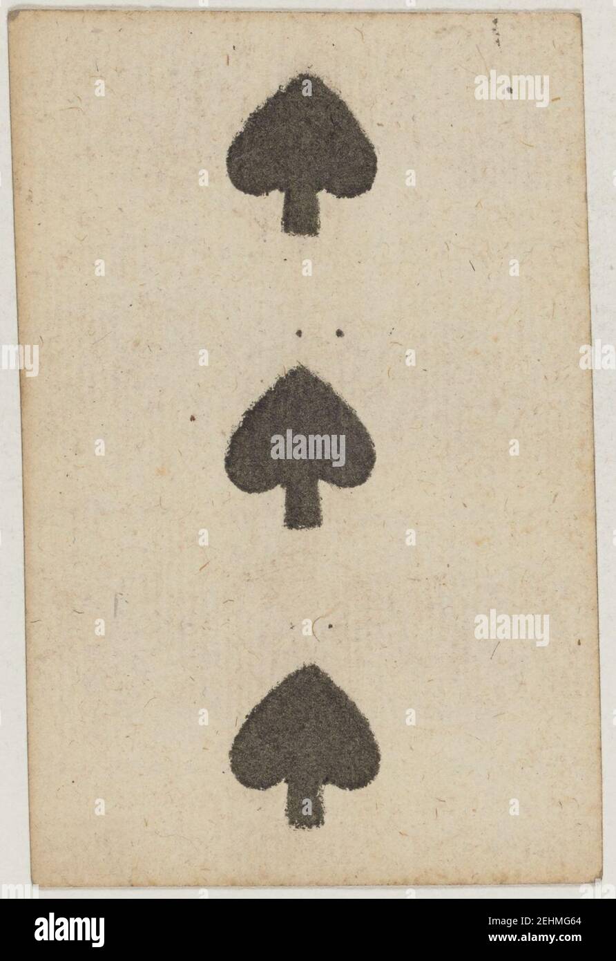 Paris Portrait card deck - 1740-1751 - 3 of Spades Stock Photo - Alamy