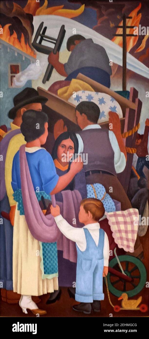 Paris tx mural paris fire Stock Photo - Alamy