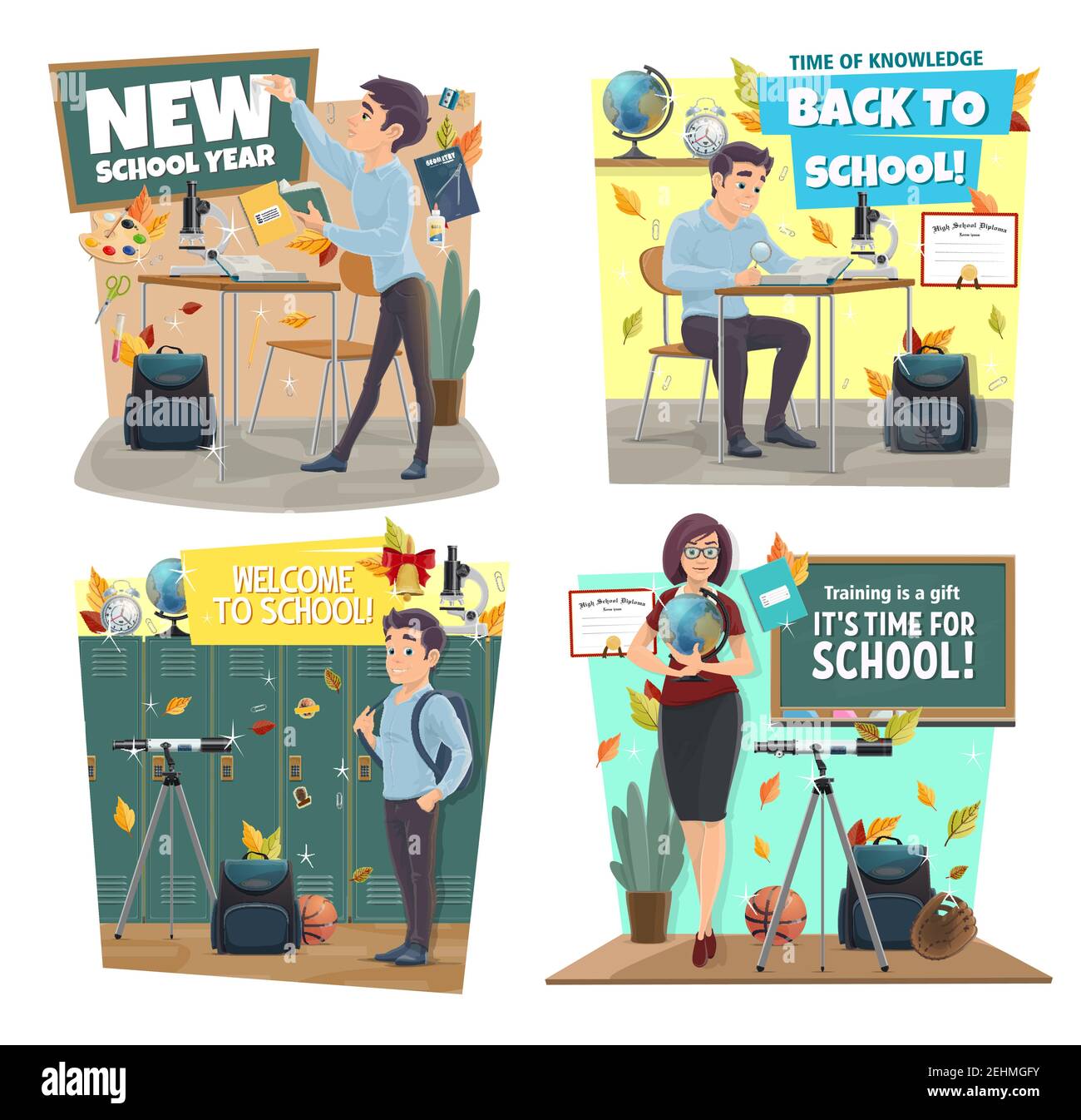 New hall school Stock Vector Images - Alamy