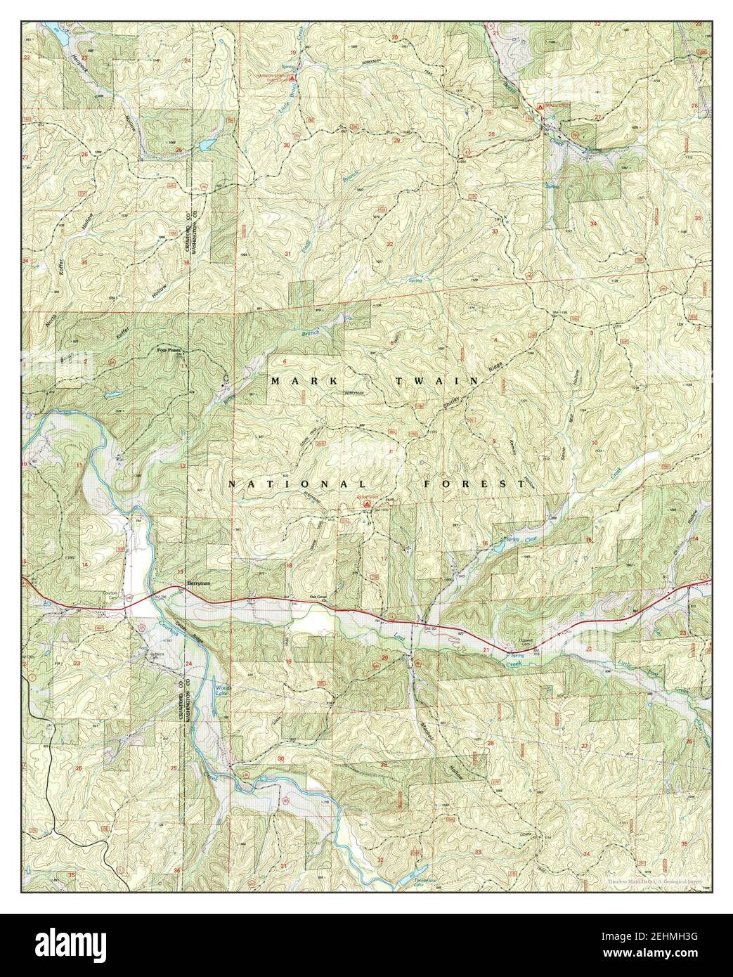 Berryman, Missouri, map 1999, 1:24000, United States of America by ...