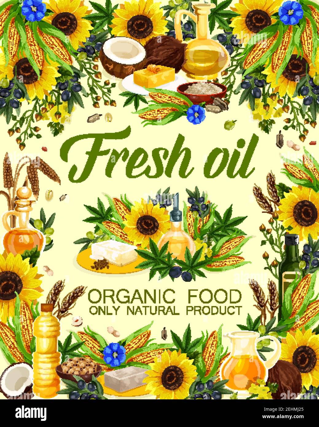 Linseed oil crop Stock Vector Images - Alamy