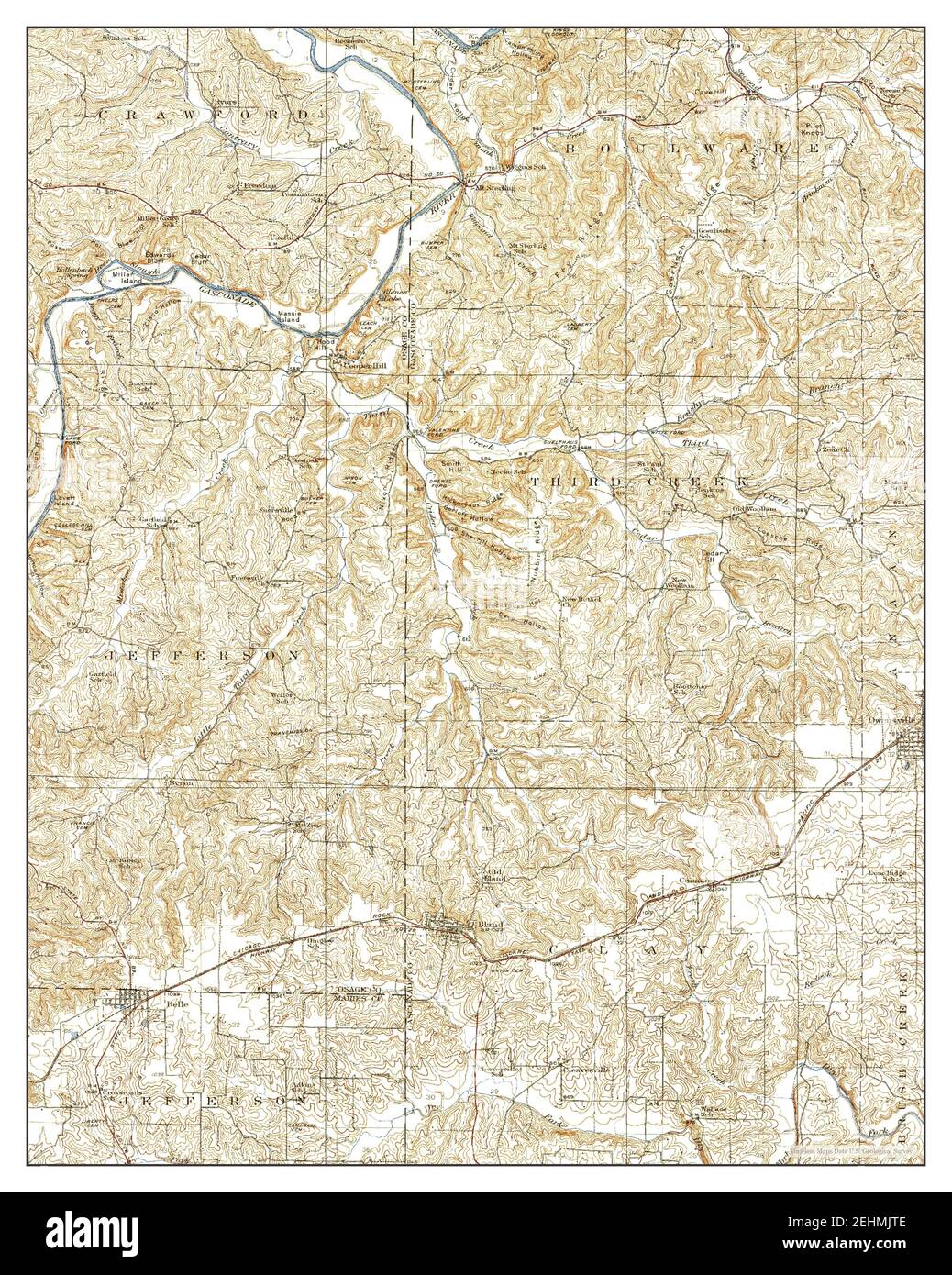 Map of bland missouri hi-res stock photography and images - Alamy