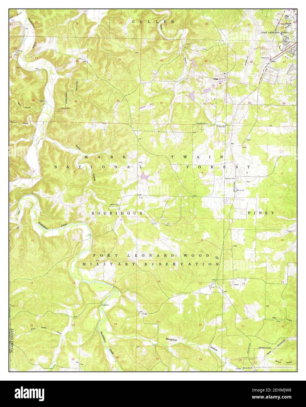 Bloodland, Missouri, map 1954, 1:24000, United States of America by ...