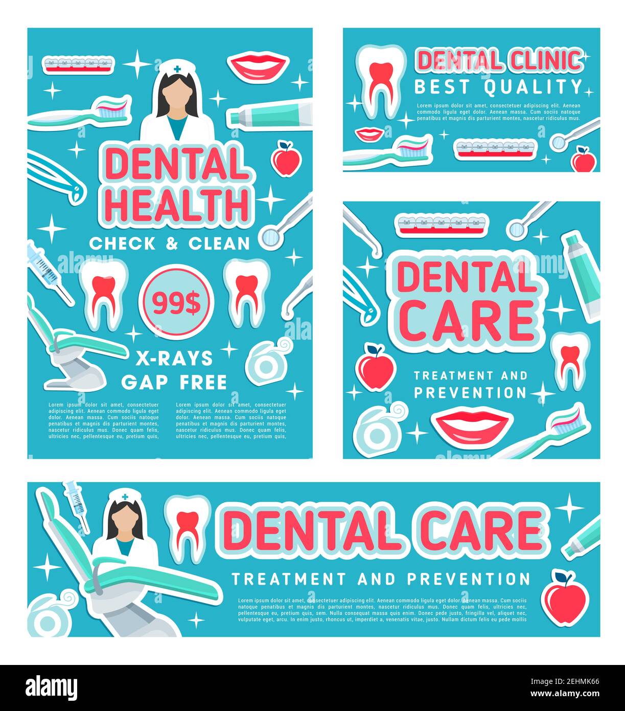 Dental care, dentist clinic. Vector design of doctor and exodontia ...