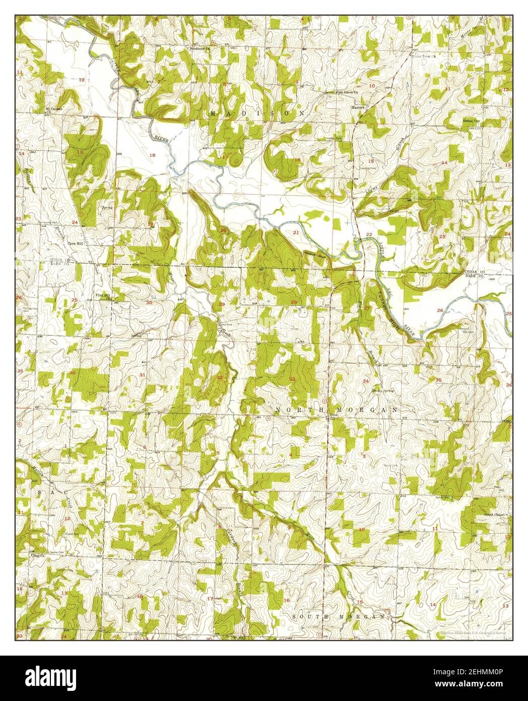 Bona, Missouri, map 1956, 1:24000, United States of America by Timeless ...