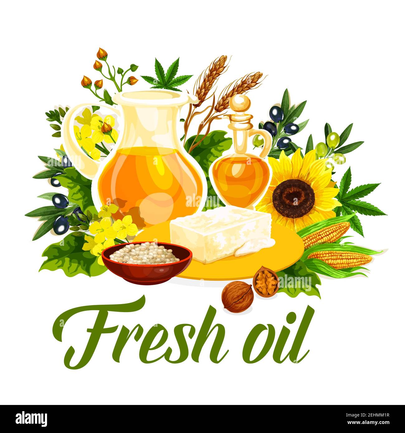 Fresh oil plants seeds Stock Vector Images - Alamy