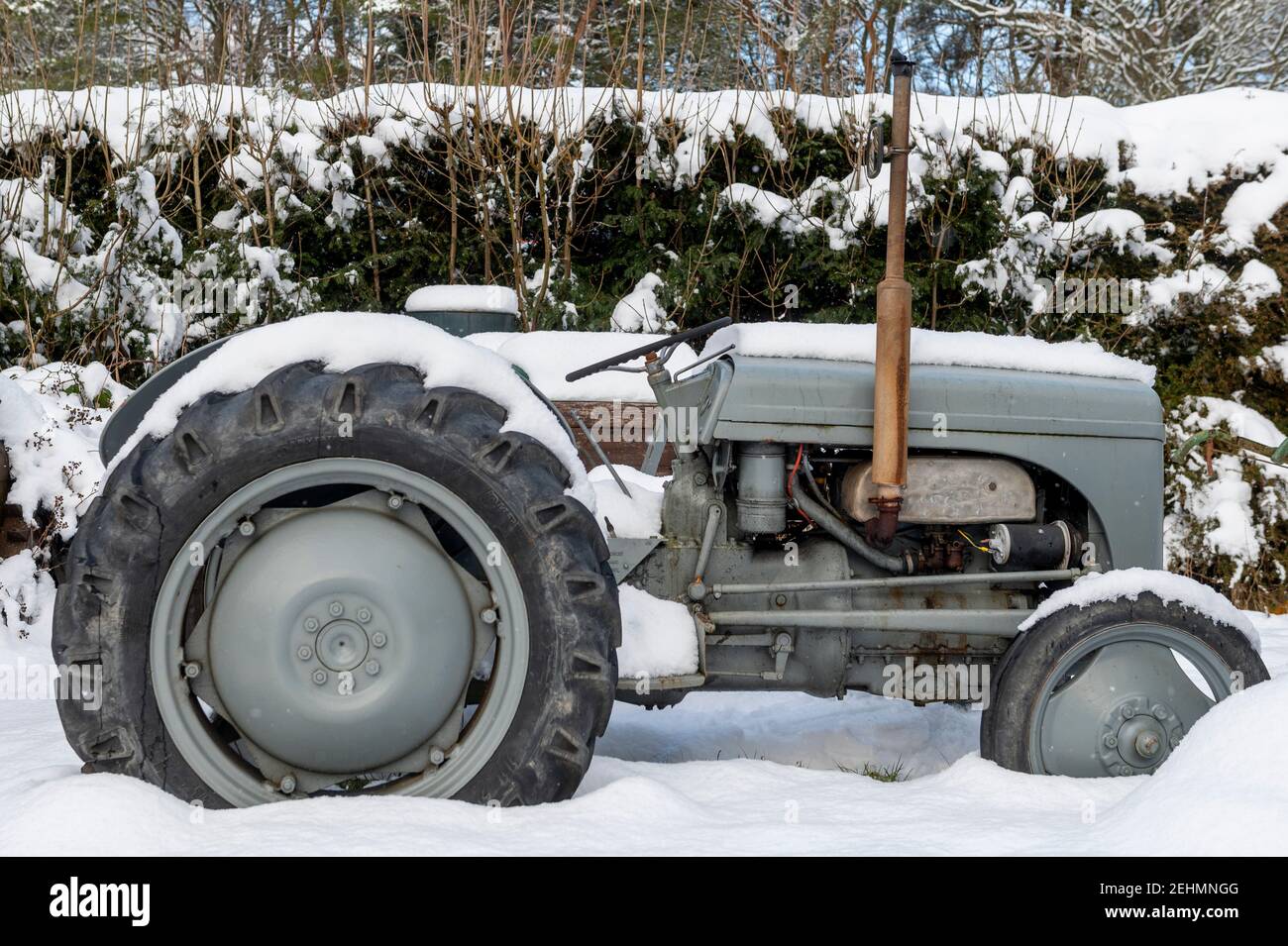 Old vintage Ferguson TE20 Tractor in the snow Photo Phil Wilkinson ...