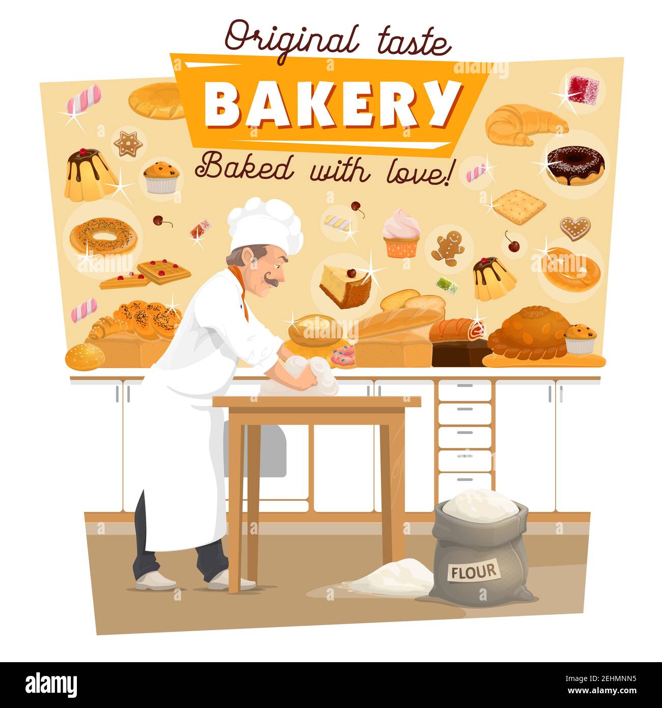 Man baking muffin Stock Vector Images - Alamy
