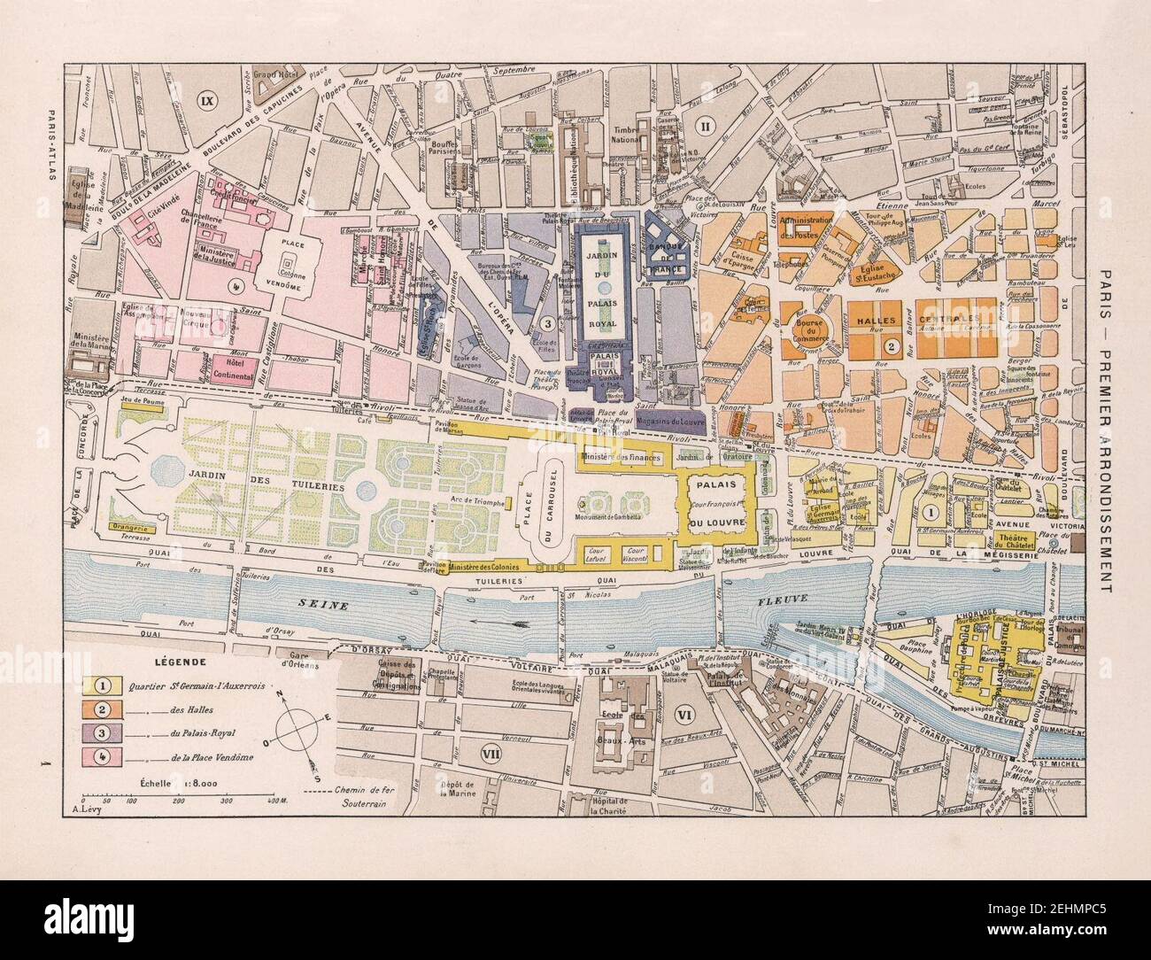 Paris-atlas by Fernand Bournon - 08. 1er arrondissement - David Rumsey ...
