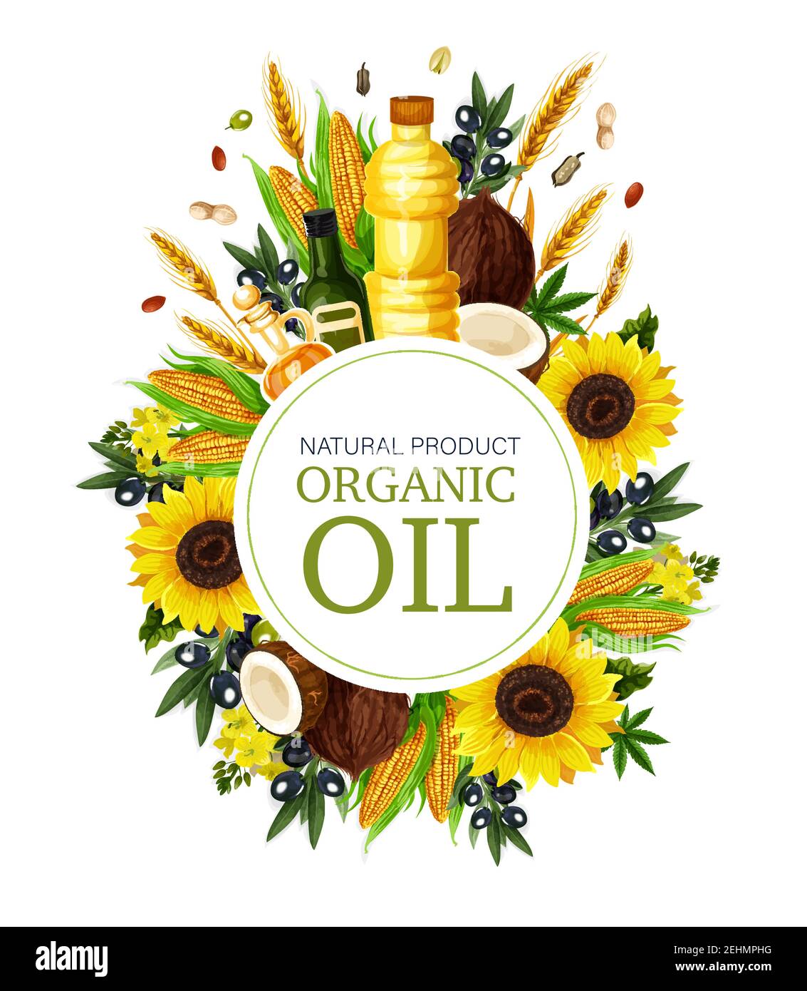 Cooking and food oil products poster. Vector design of extra virgin ...