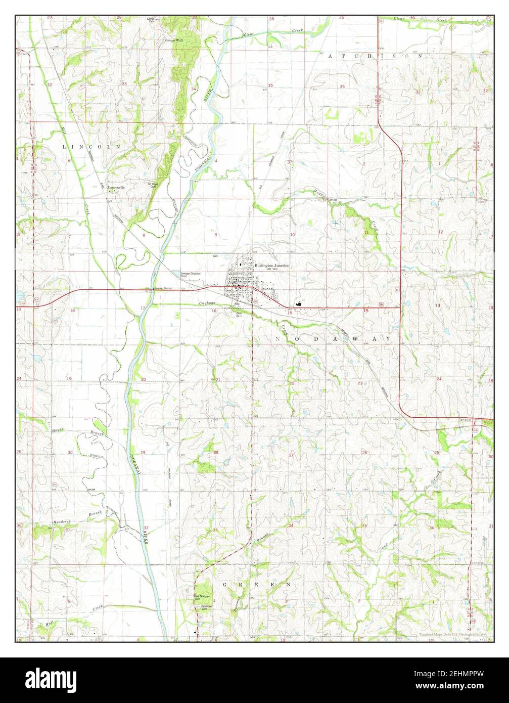 Burlington Junction, Missouri, map 1981, 1:24000, United States of ...