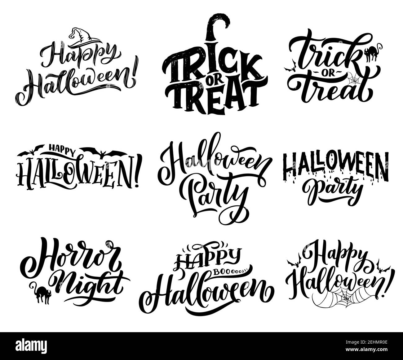 Eerie lettering Black and White Stock Photos & Images - Alamy