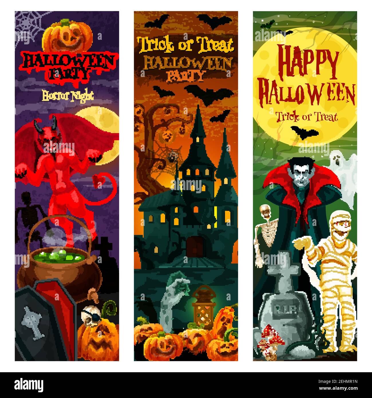 Halloween horror night banner for october holiday party invitation ...
