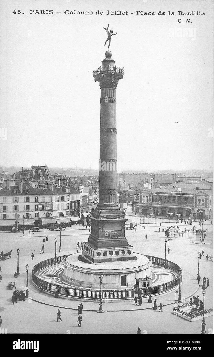 Paris-colonne de Juillet-place de la Bastille-CM 45 Stock Photo - Alamy
