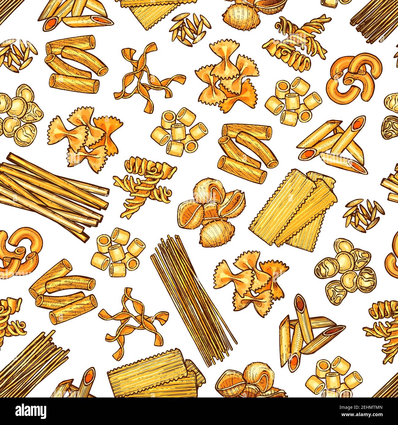 Italian pasta pattern. Vector seamless background of lasagna ...