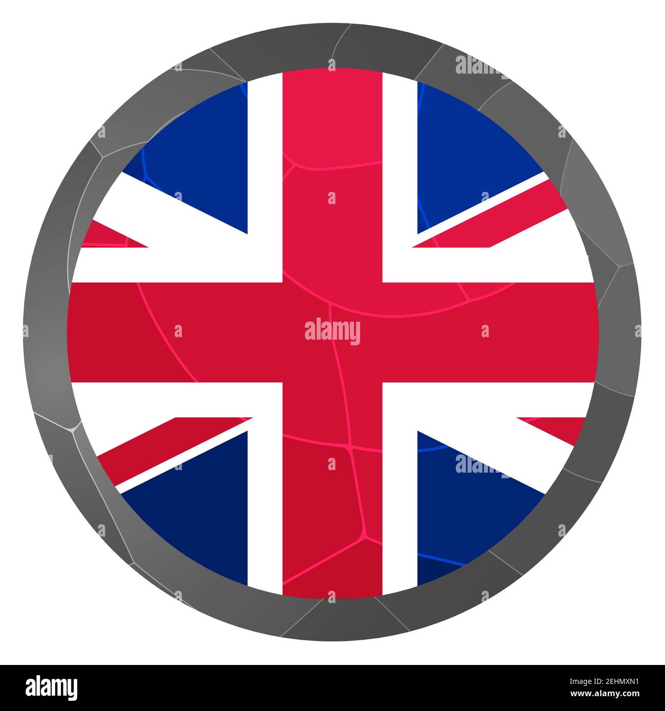 Glass light ball with flag of United Kingdom. Round sphere, template ...