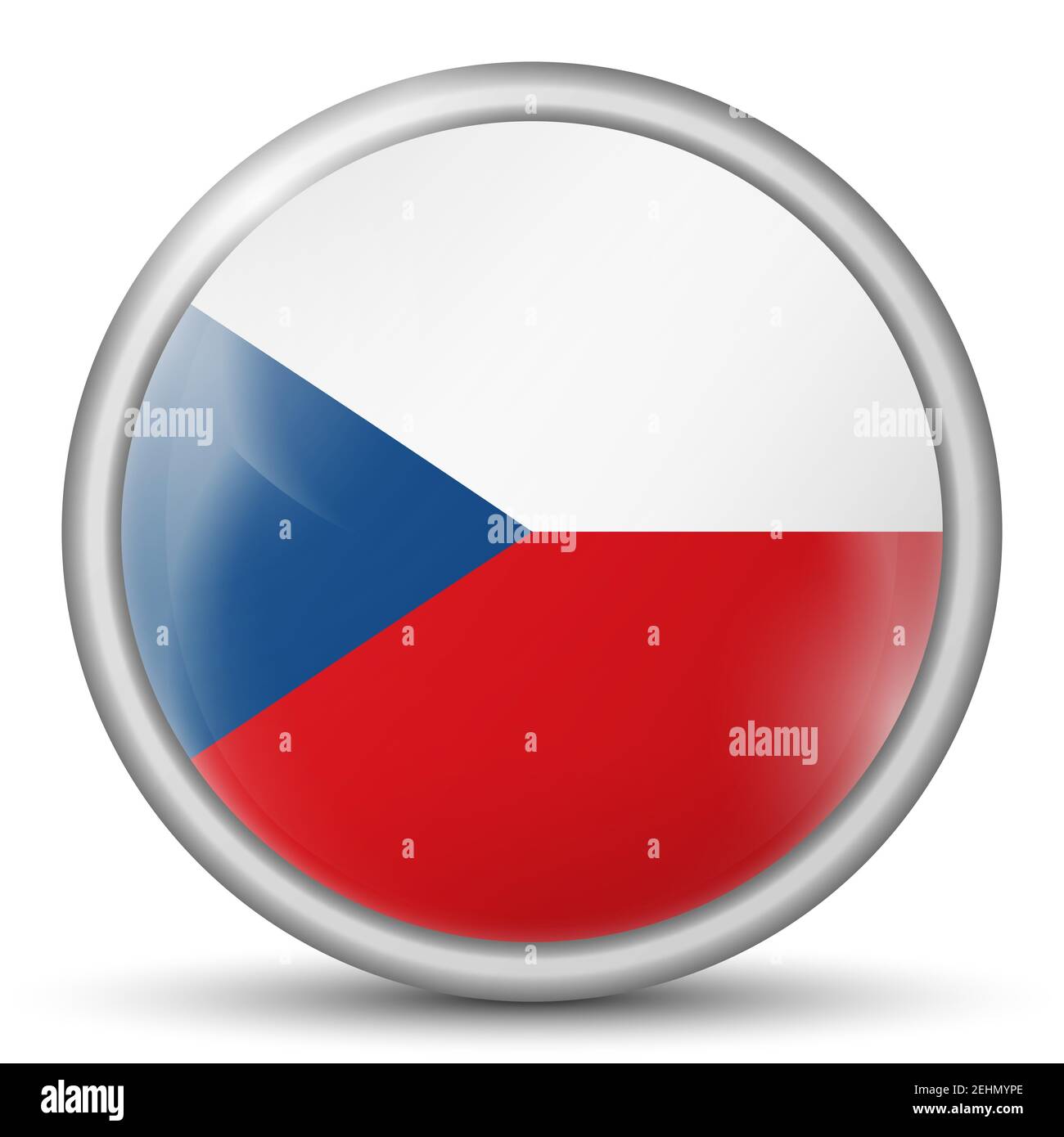 Glass light ball with flag of Czech Republic. Round sphere, template ...
